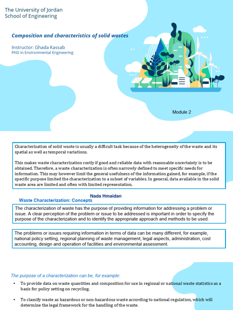 Module 2 - Solid Waste Engineering - Composition and Characteristics of ...