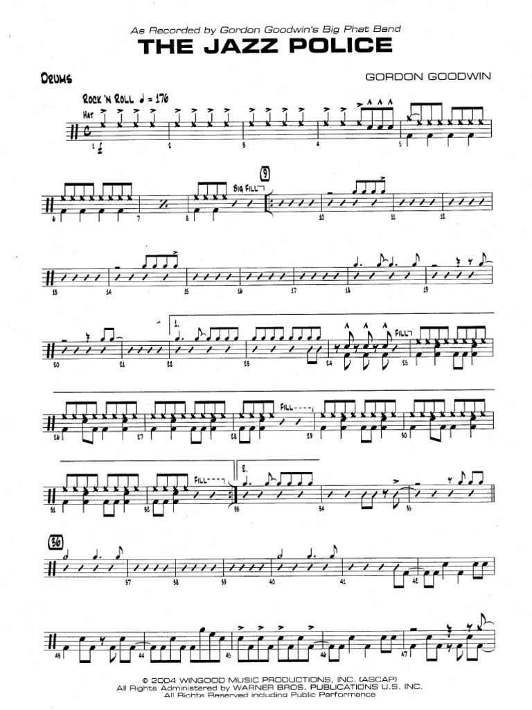 Jazz Police - FULL Big Band - Gordon Goodwins Big Phat Band | PDF