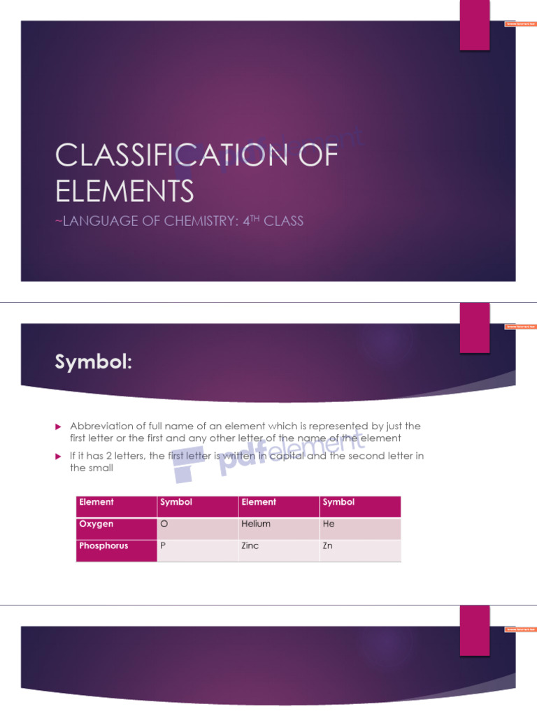 Classification of Elements - 4th Class | PDF | Electron Configuration | Atomic Orbital