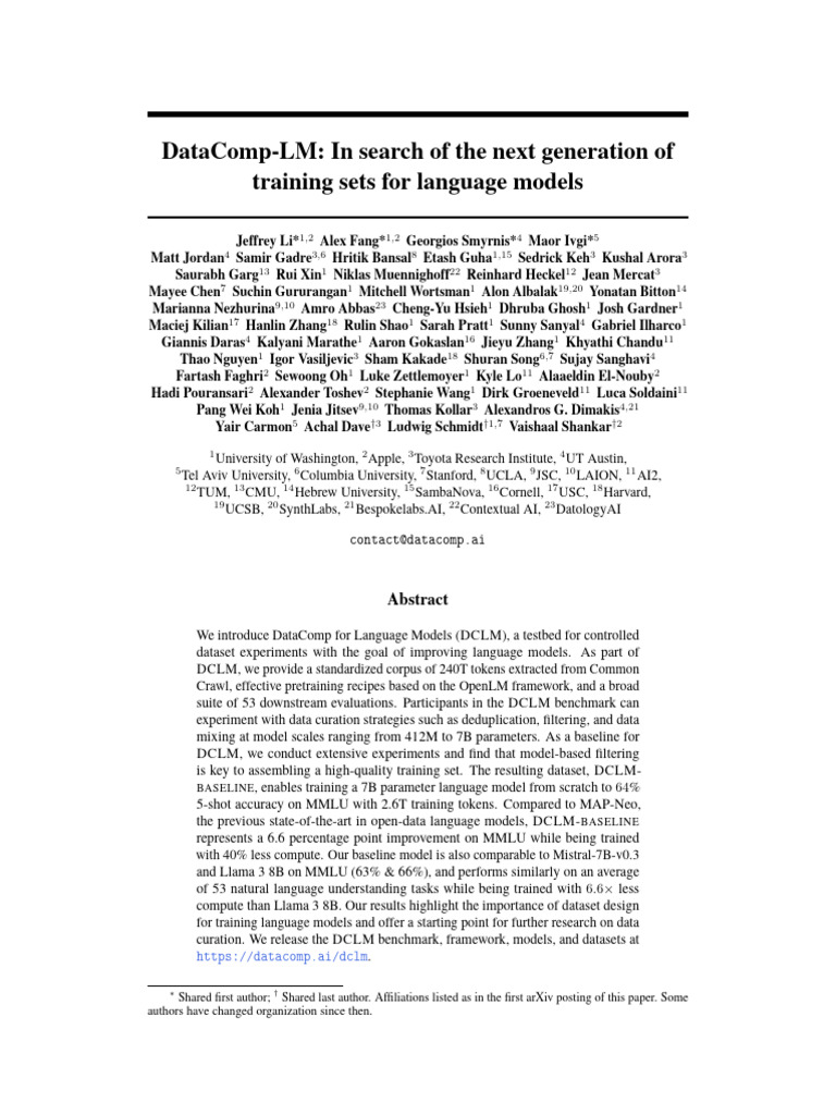 DataComp LM | PDF | Computing