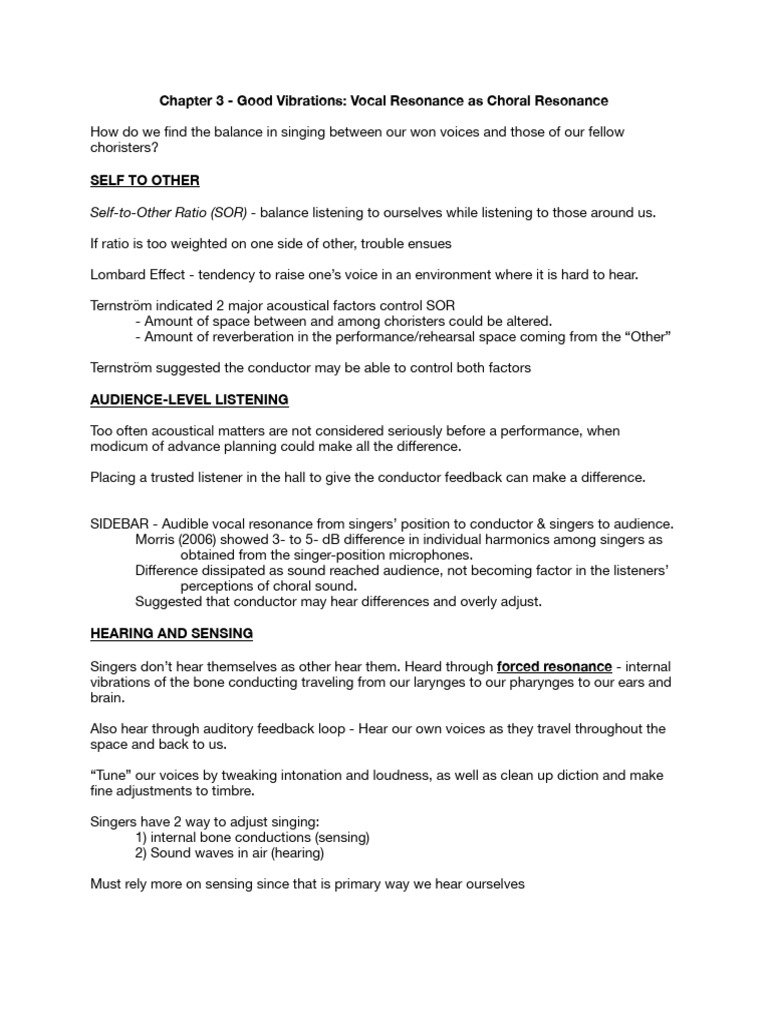 Chapter 3 - Good Vibrations- Vocal Resonance as Choral Resonance | PDF | Sound | Singing