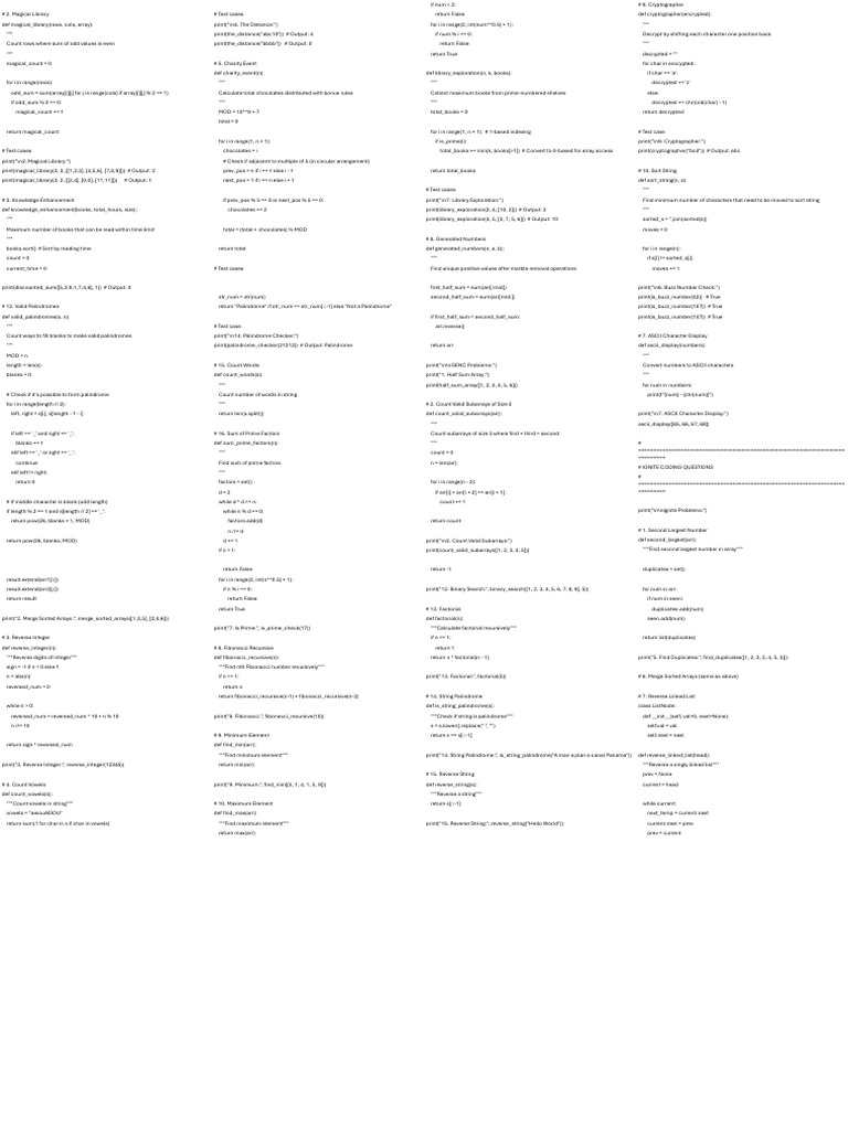 Coding Problems Solutions Collection Pdf Software Engineering