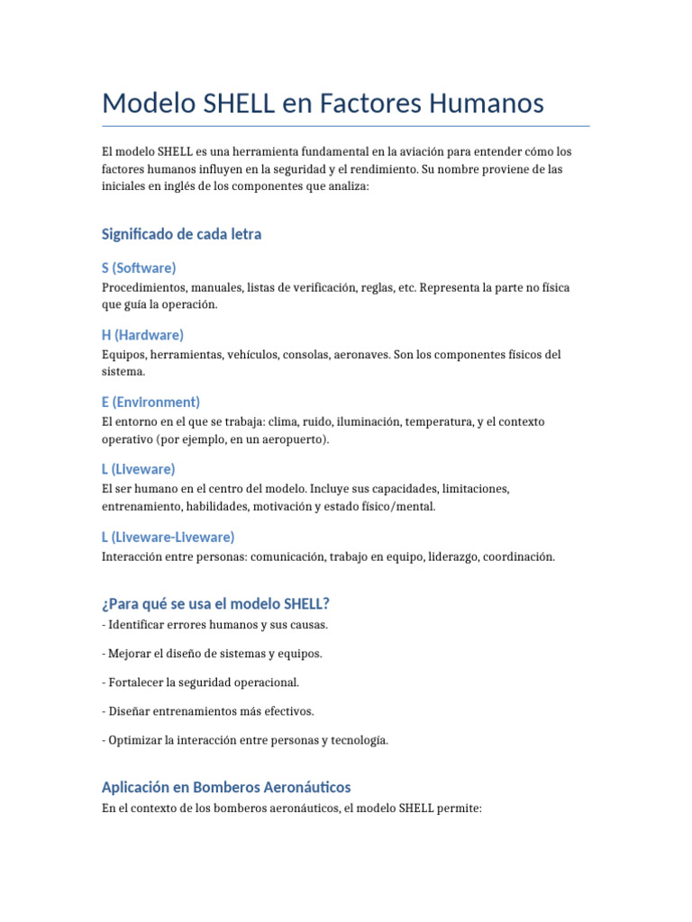 Modelo SHELL Factores Humanos | PDF