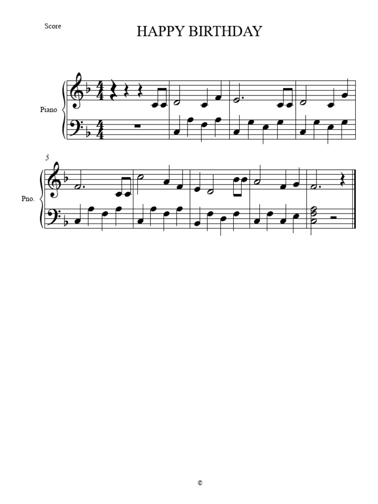 Happy Birthday Piano | PDF