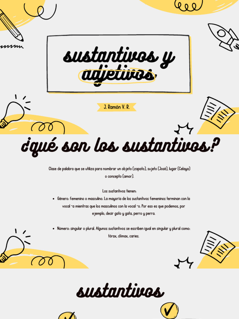 Sustantivos y Adjetivos | PDF | Sustantivo | Adjetivo