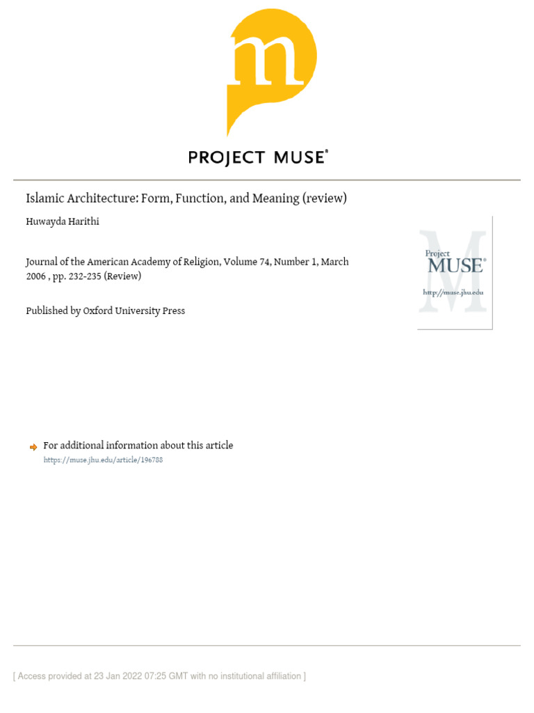 Islamic Architecture Form Function and M | PDF