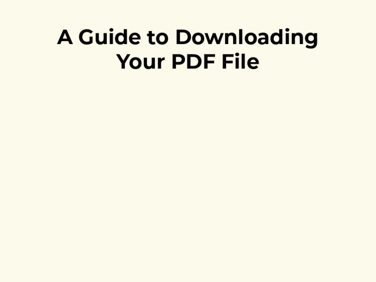 A Guide To Downloading Your PDF | PDF