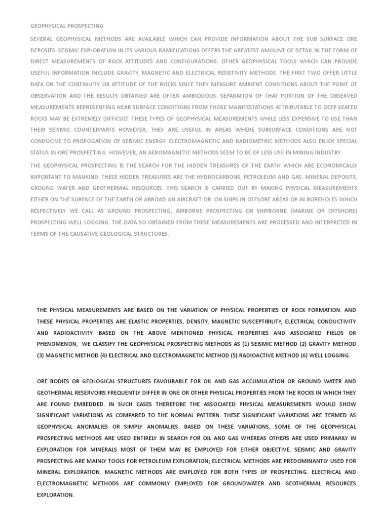 Geophysical Prospecting | PDF | Geophysics | Reflection Seismology