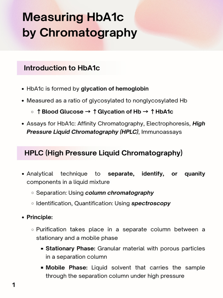 HPLC Method for Measuring HbA1c | PDF | High Performance Liquid ...