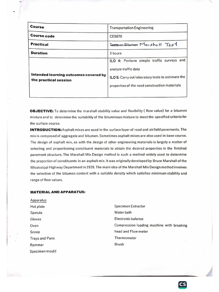 Marshall Test | PDF