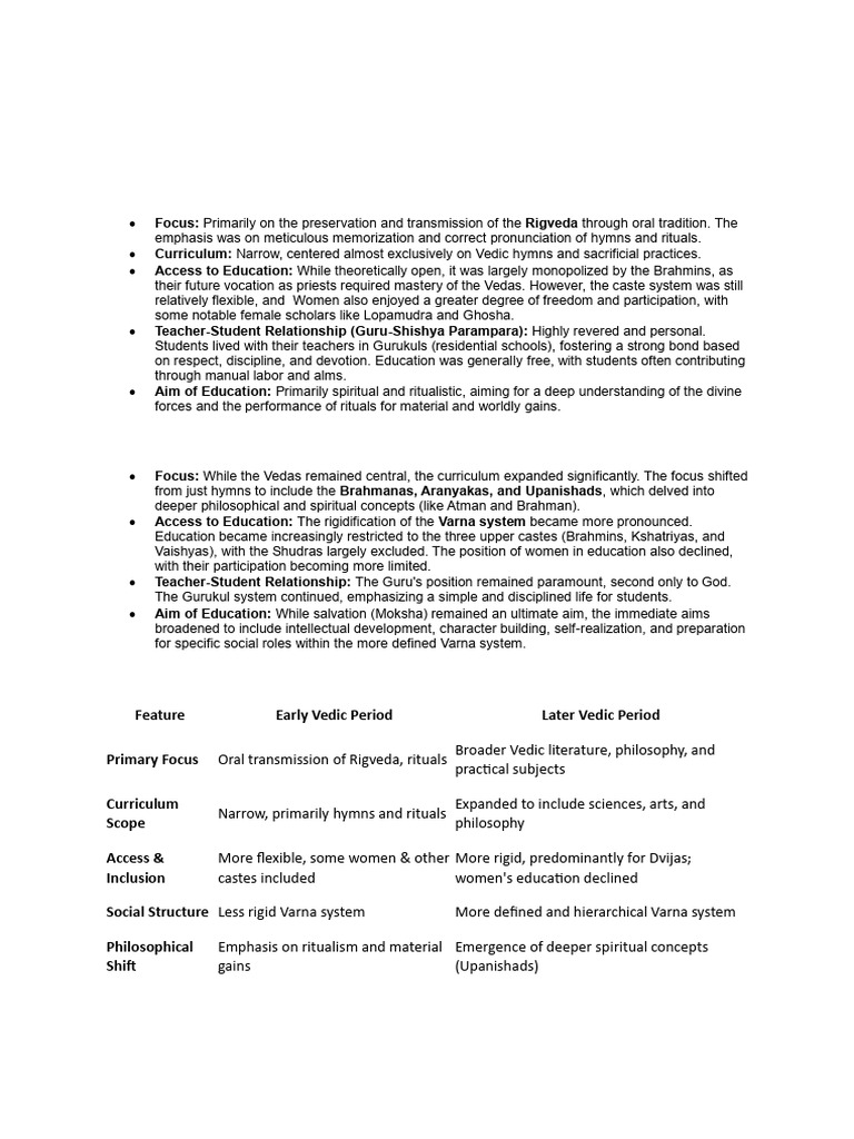 A Brief Comparative Study of Education System in Early and Later Vedic ...