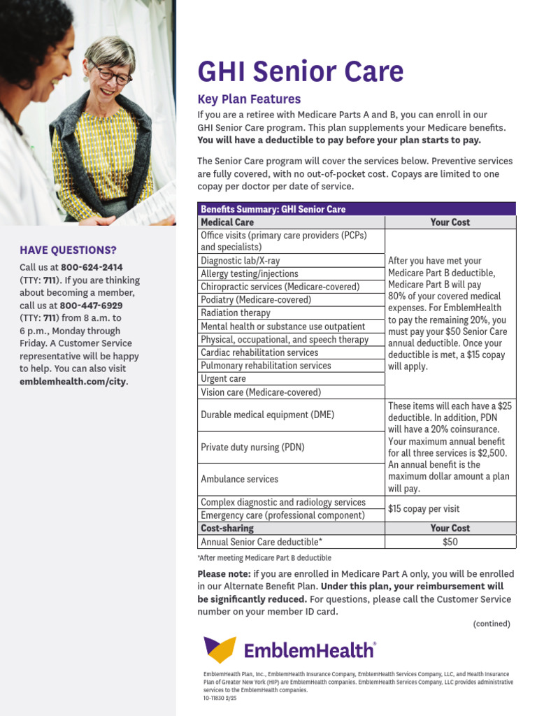 GHI Senior Care Benefits for NYC Retirees | PDF | Medicare (United ...