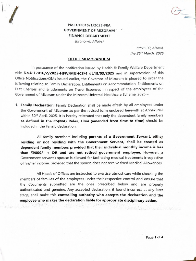 MUHCS Family Declaration Regarding | PDF