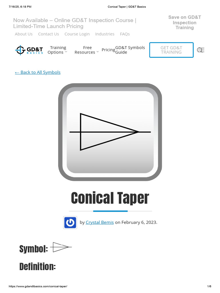 Conical Taper Symbol in GD&T | PDF