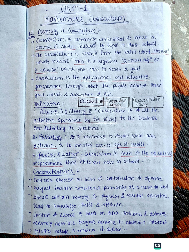Mathematics Curriculum (Unit 1) | PDF