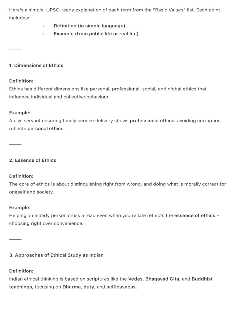 Here's A Simple, UPSC-ready Explanation of Each Term From The "Basic ...