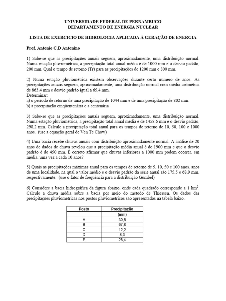 Lista 4 Hage | PDF | Média | Desvio padrão