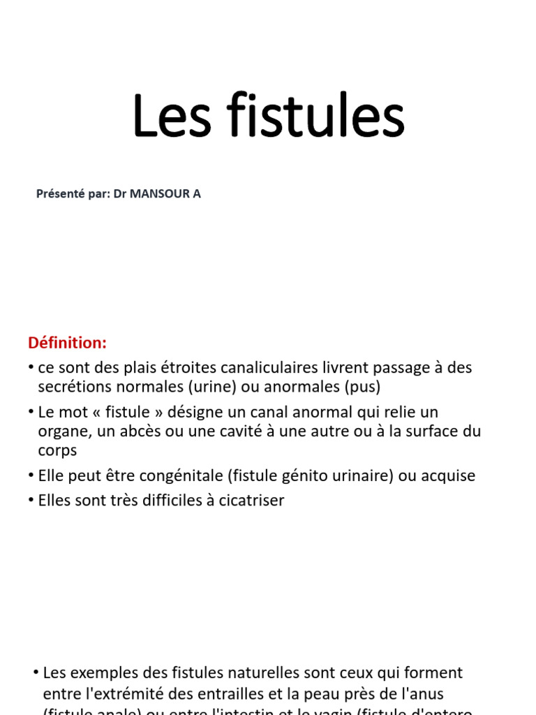 Fistules : Types et traitements canins | PDF | Inflammation ...