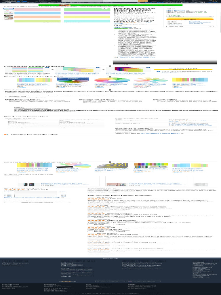 Dyslexia Overlays Reading Guided Strips Highlight Strips Bright Color ...
