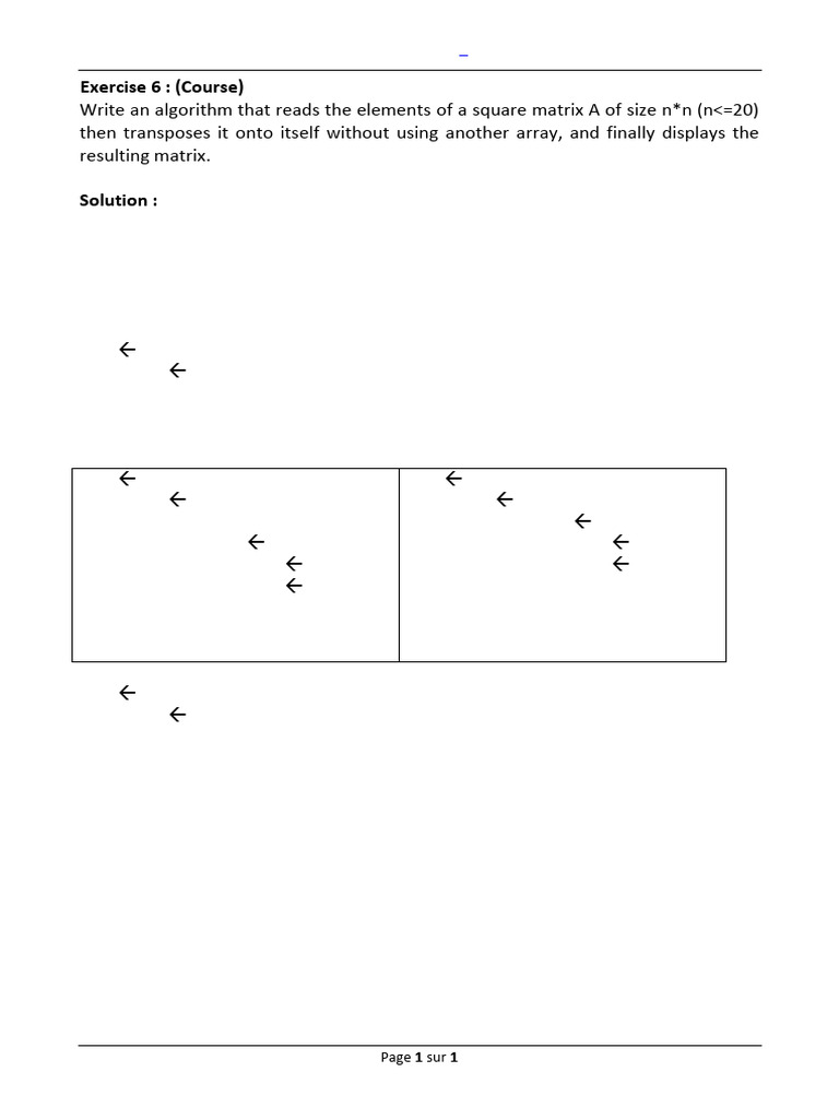 Transpose Square Matrix Algorithm | PDF