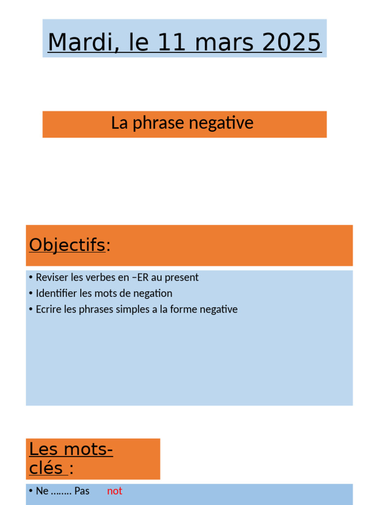 La Phrase Negative | PDF