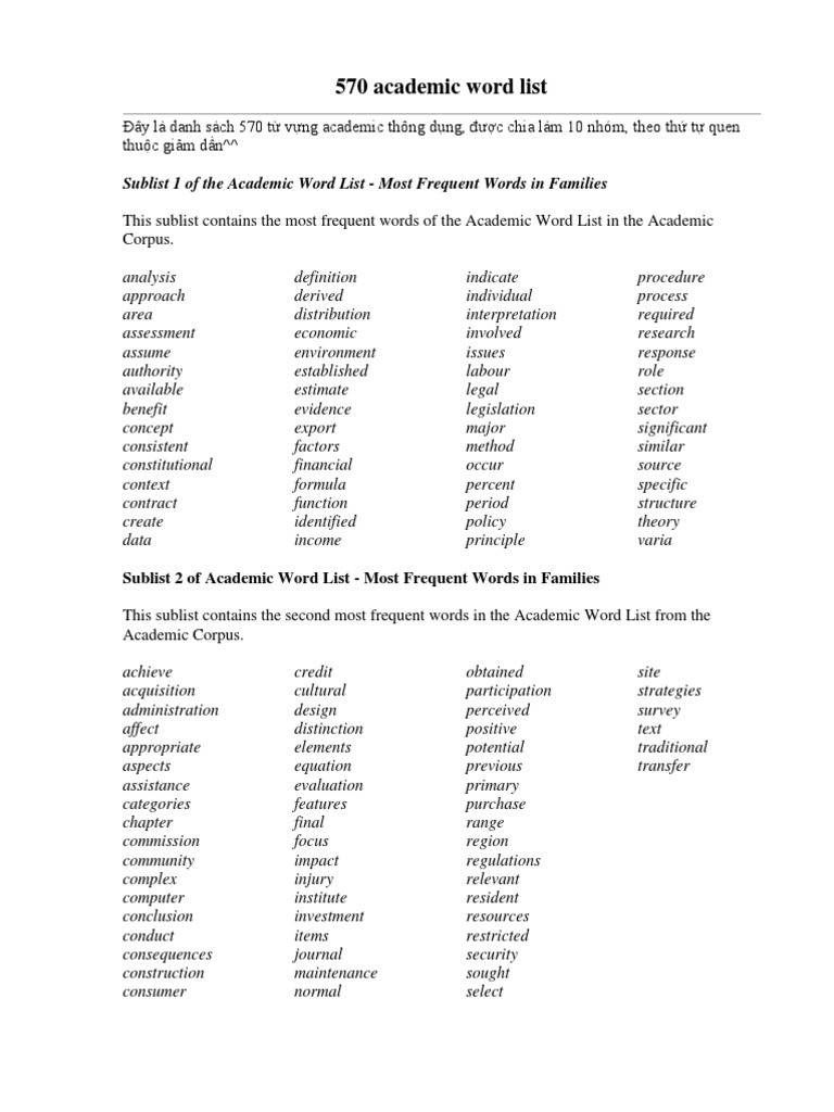 570 Academic Word List | PDF | Science | Philosophical Science