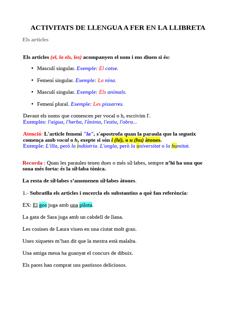 Llengua 25 Maig | PDF