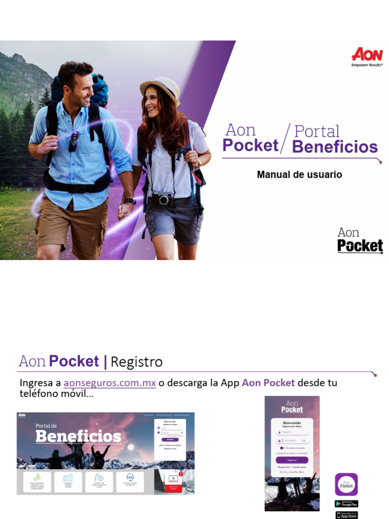 Guía de Uso de Aon Pocket y Portal | PDF | Aplicación movil | Software