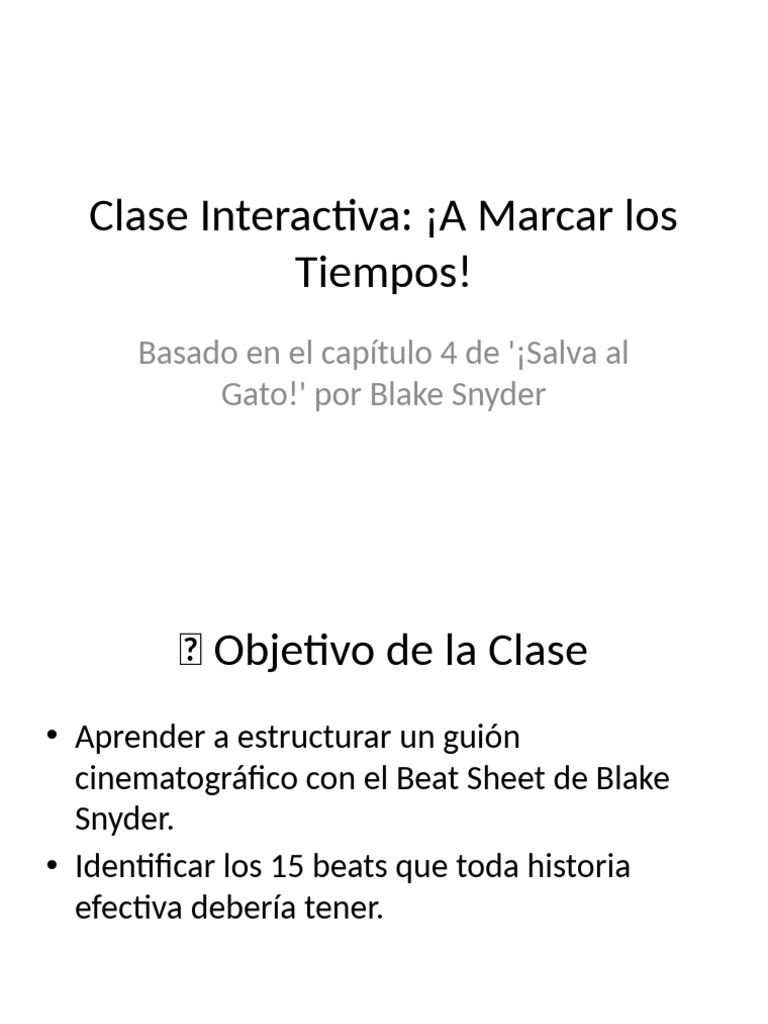 Clase Interactiva Beat Sheet | PDF