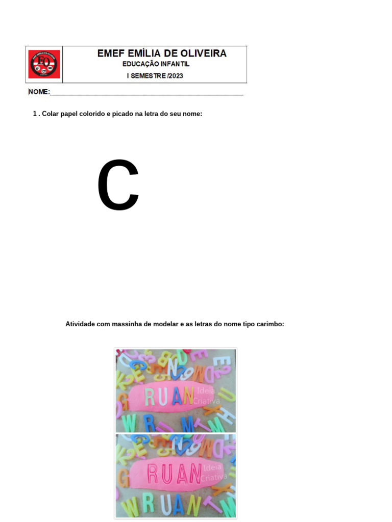 Atividade Cris Letra Nome | PDF