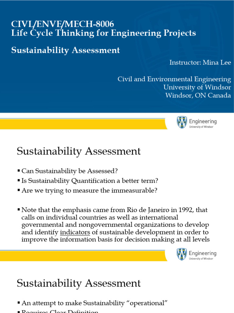 Lecture 2 Sustainability Assessment | PDF | Sustainability | Natural ...