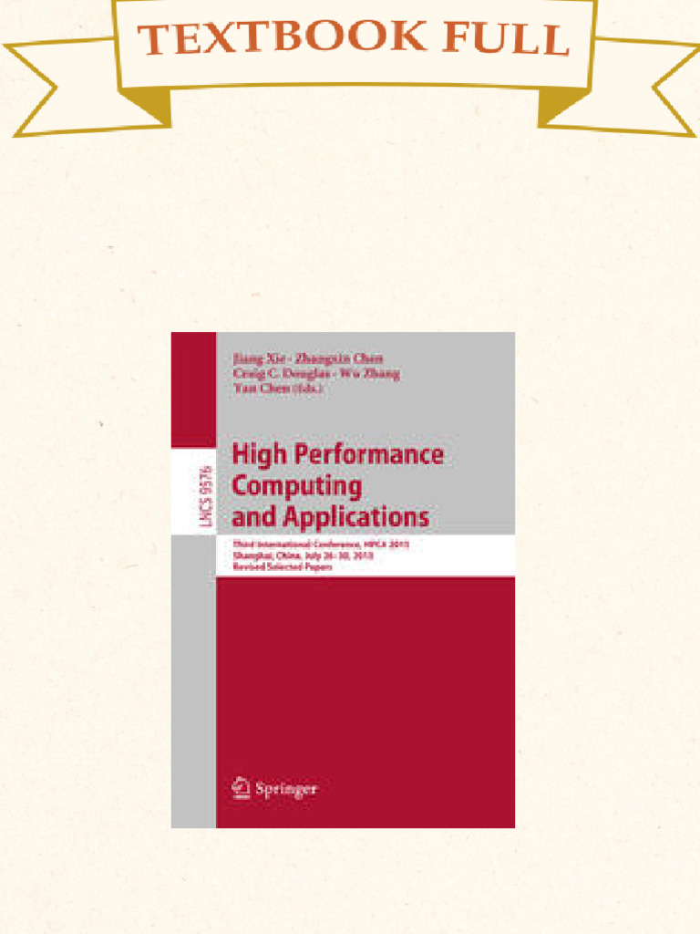 High Performance Computing And Applications Third International 
