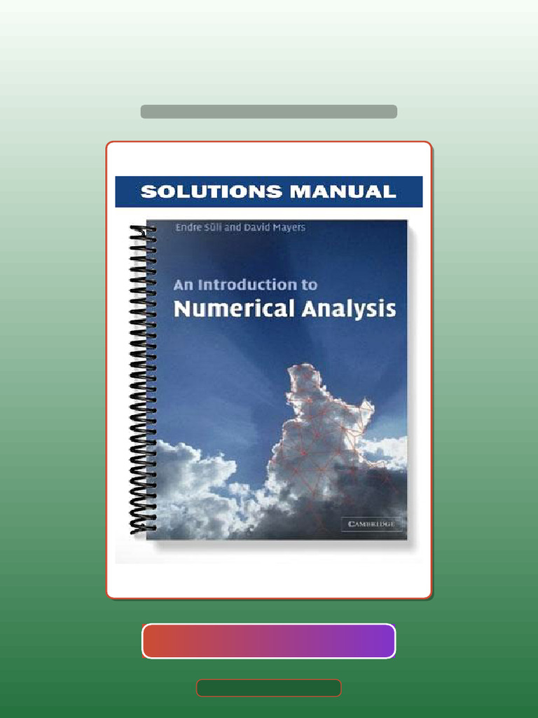 An Introduction To Numerical Analysis 1st Edition by David Mayers ...