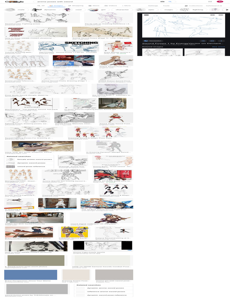Dynamic Anime Sword Poses Reference | PDF