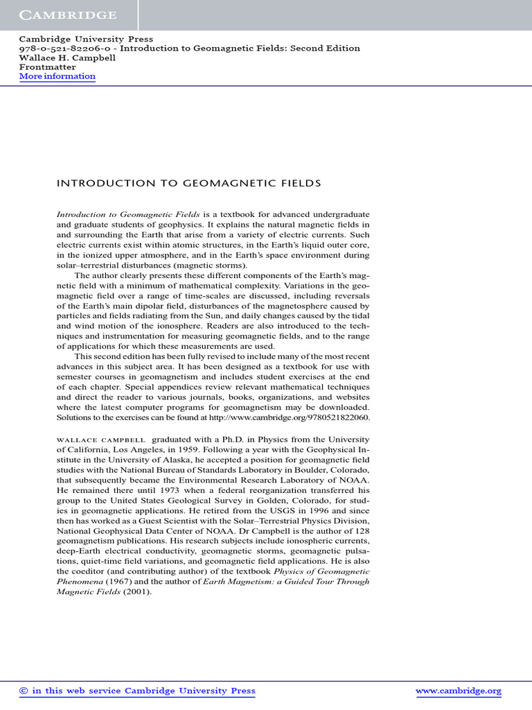 Understanding Geomagnetic Fields | PDF | Earth's Magnetic Field ...