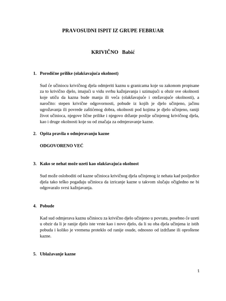 Pravosudni Ispit Iz Grupe | PDF