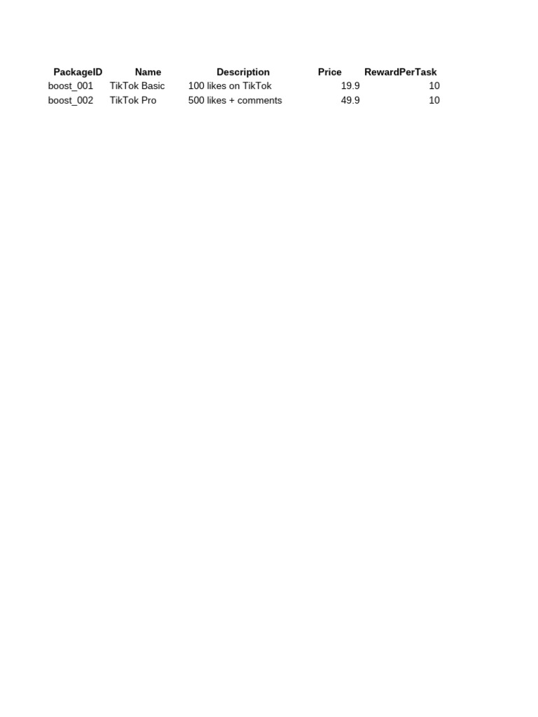 TikTok Engagement Boost Packages | PDF