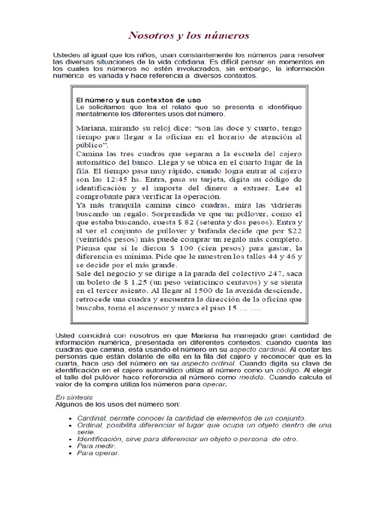 Las Funciones Del Numero-Nosotros y Los Números | PDF