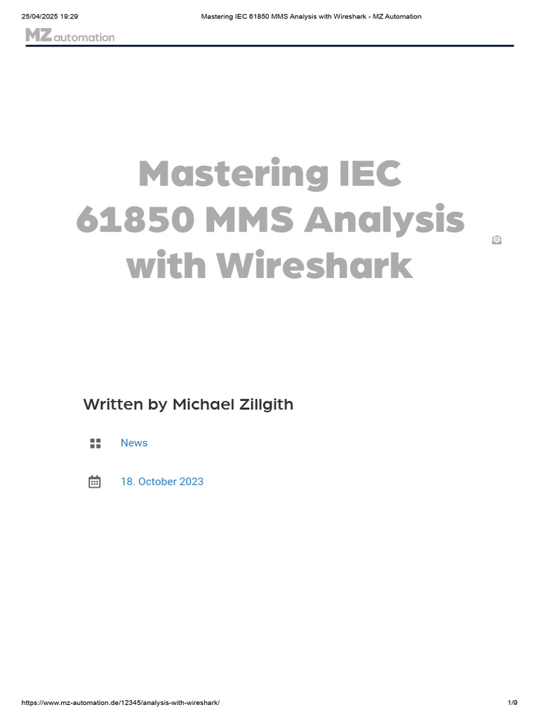 IEC 61850 MMS Analysis with Wireshark | PDF | Multimedia Messaging ...