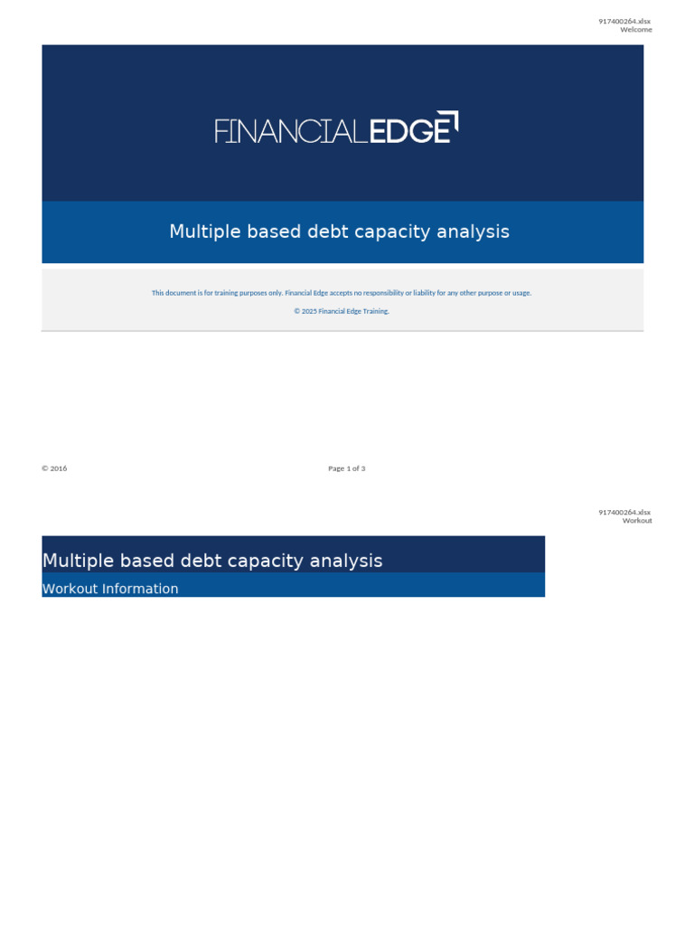 Multiple Based Debt Capacity Analysis Workout Full | PDF | Expense | Debt