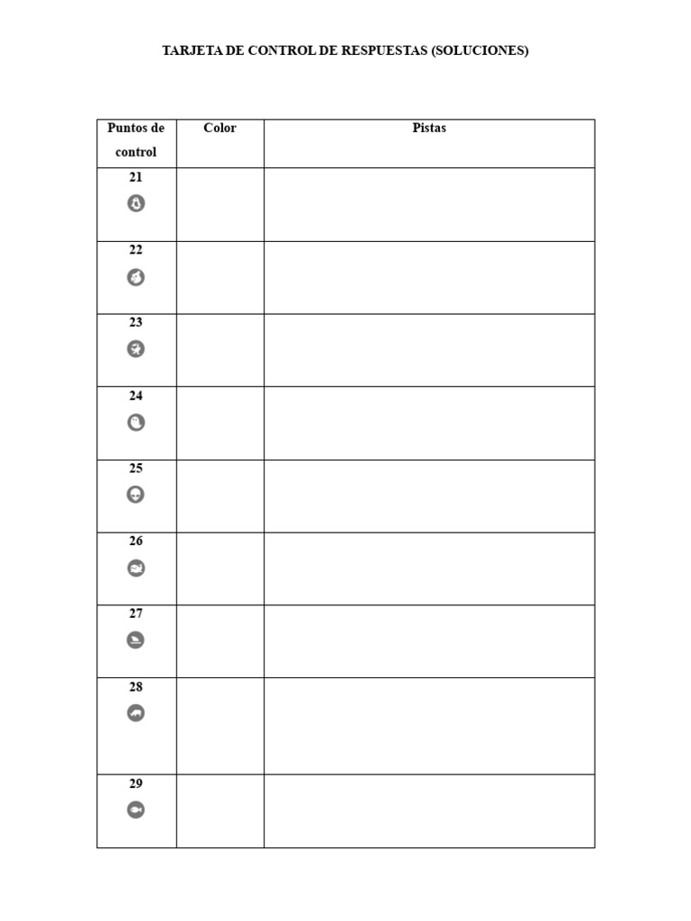 1c Tarjeta de Control de Respuestas | PDF