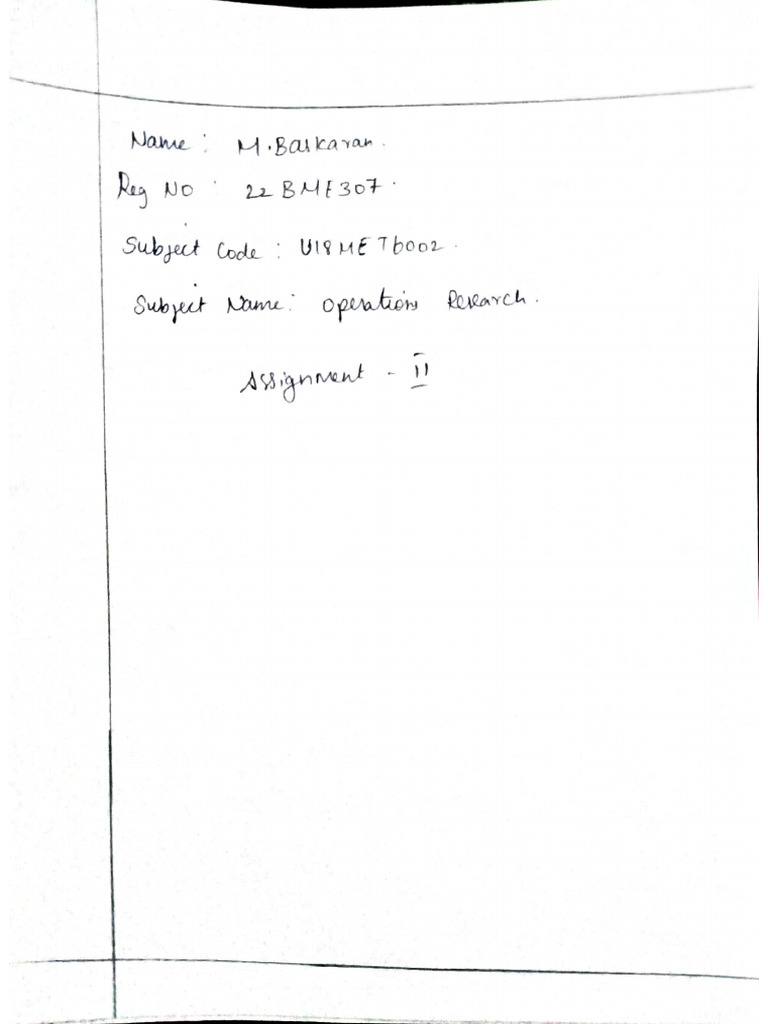 Or Assignment 2 | PDF