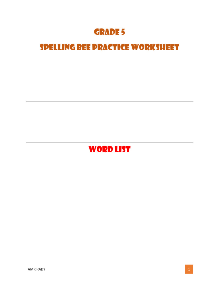 Spelling BEES | PDF