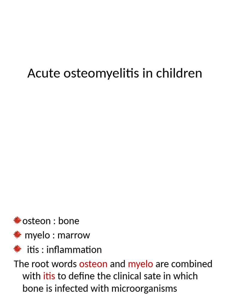 Acute Osteomyelitis in Children | PDF | Diseases And Disorders ...