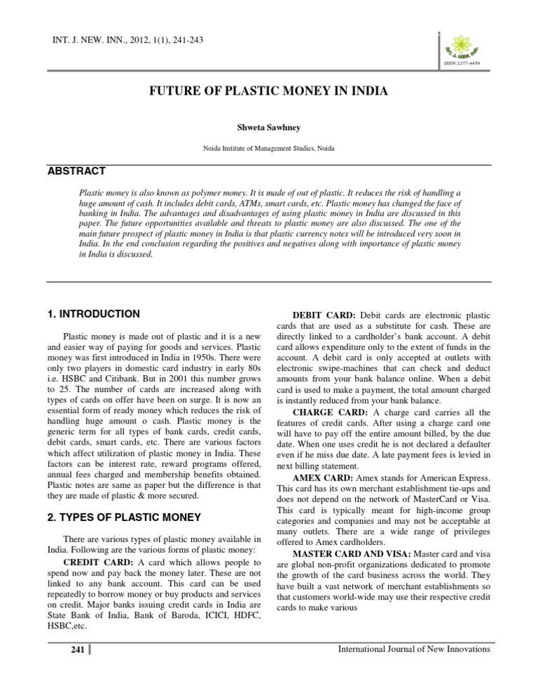 Future of Plastic Money in India | PDF | Debit Card | Master Card