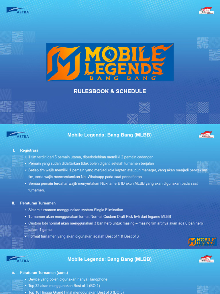 (MLBB) Gelora Insan Astra Rules & Schedule | PDF