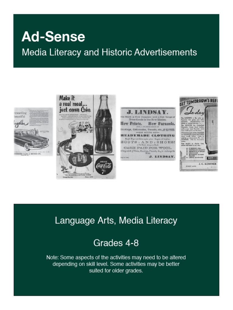 Media Literacy: Analyzing Historic Ads | PDF | Advertising | Gender Role