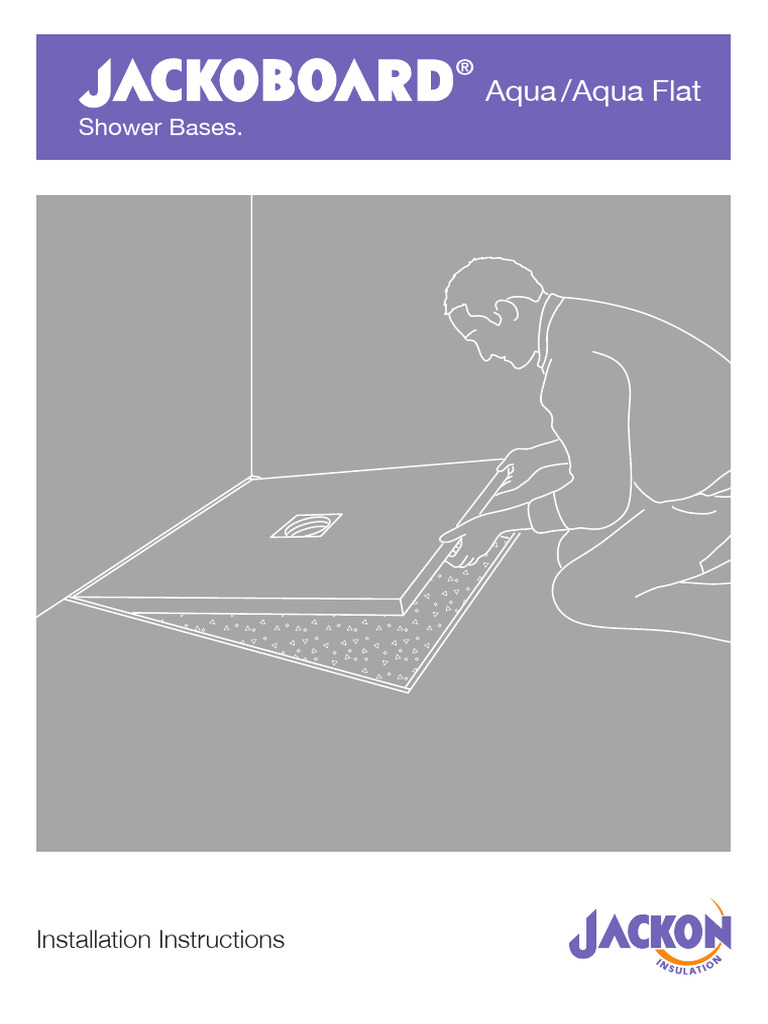 JACKOBOARD Aqua Shower Base Installation Guide | PDF | Tile | Shower
