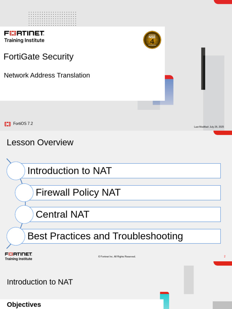 FortiGate Sec 03 NAT | PDF | Ip Address | Firewall (Computing)