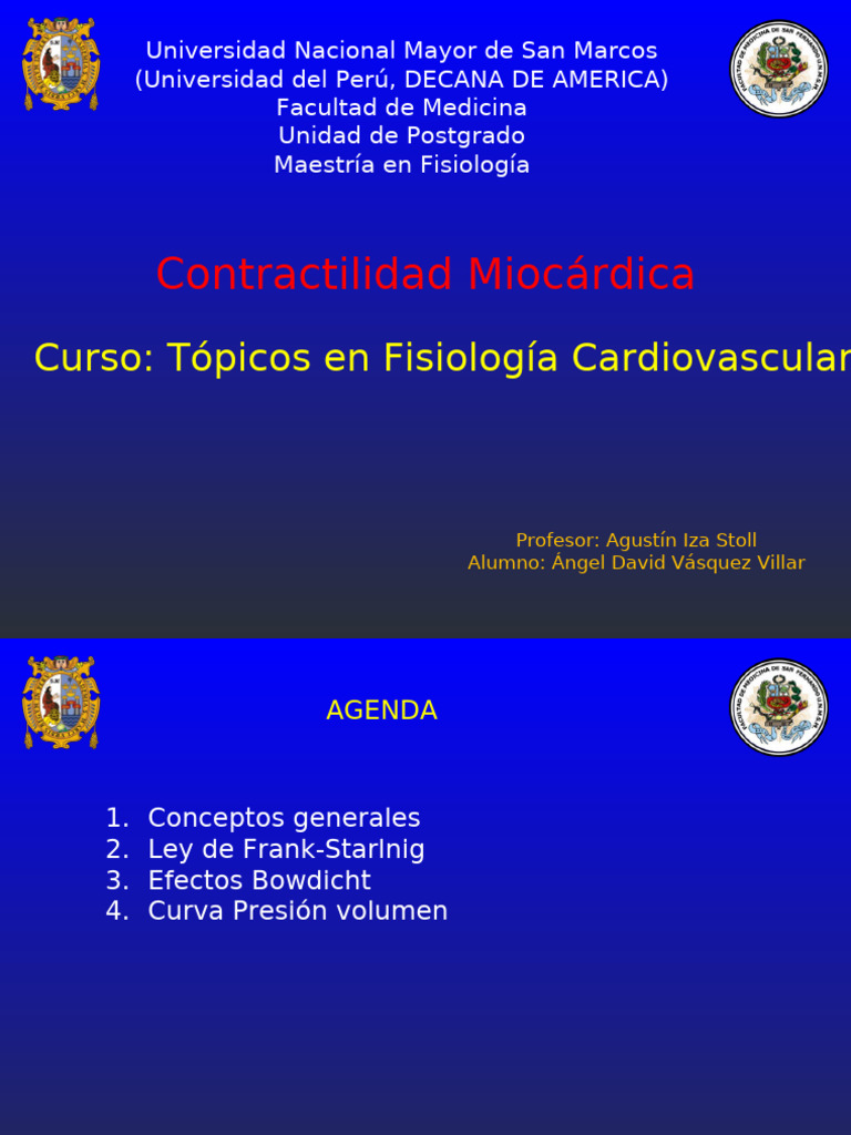 Fundamentos de la Contractilidad Miocárdica | PDF | Corazón | Fisiología